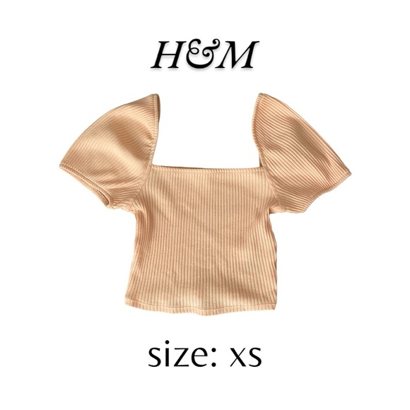 H&M | Tops | Hm Square Neck Orange Crop Top In Size Xs | Poshmark
